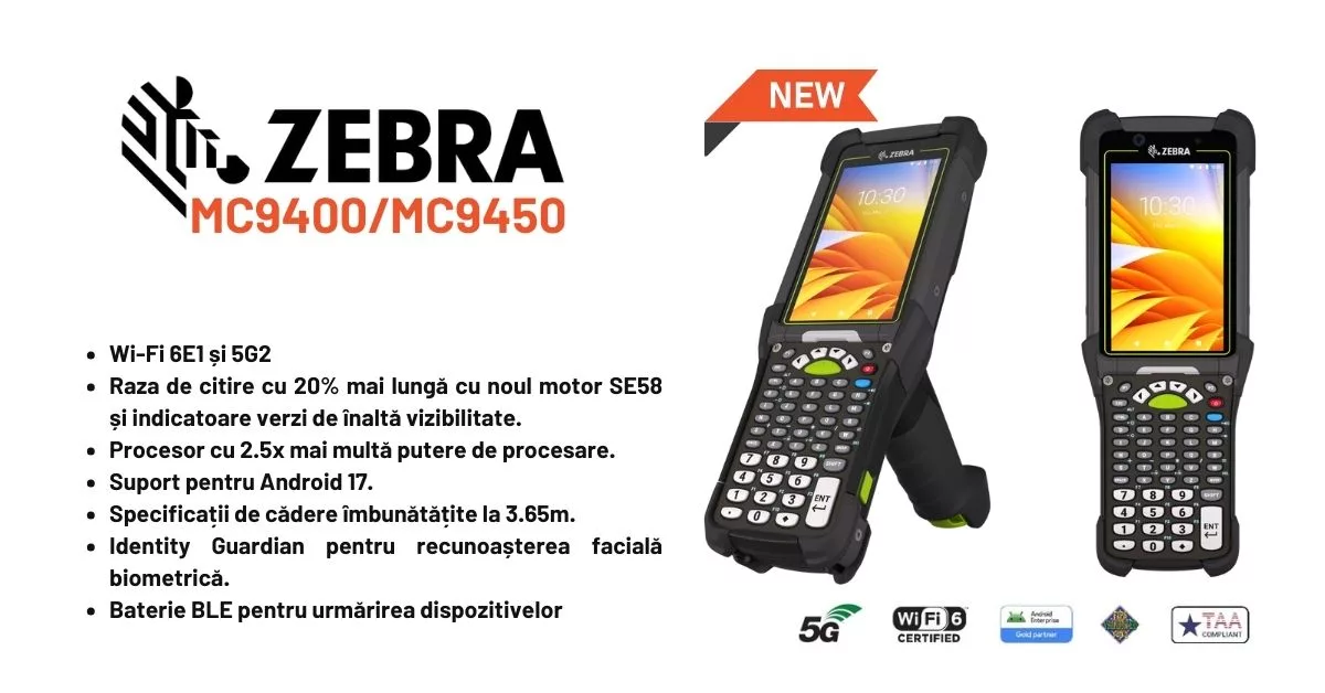 Descoperă Noul Calculator Portabil Zebra MC9400/MC9450 - AutoID